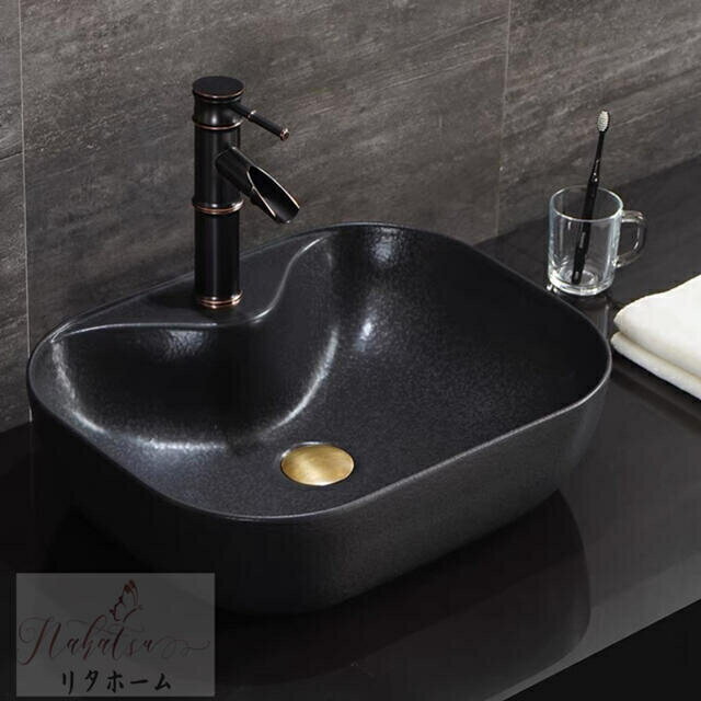 高級洗面台 洗面ボウルセット洗面ボール 陶器 手水鉢 手洗器蛇口 排水金具付き 洗面ボウルセット 商品説明外寸サイズ（cm）： 幅：50 奥行き：40 高さ：14素材：陶磁器取付について：取付工事はお近くの工務店様にご相談してください★購入...