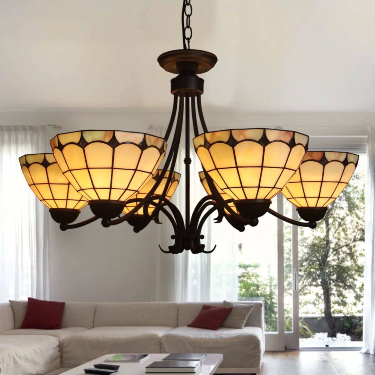 【商品仕様】■個口数：1 （〜60Wまで対応）■E26白熱球、電球型蛍光灯、LED電球使用可能■使用電球：6個（※電球は付属しておりません）本体サイズ：横約80 x 高さ約50 (cm）★取付工事は電気工事士にご相談してください。★在庫は日...