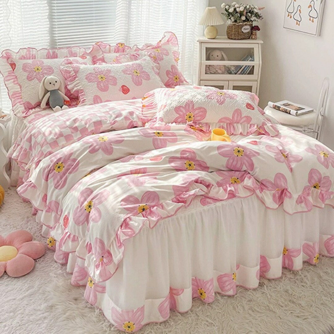 商品説明 商品サイズ・組成について（カバー4点セット)素材：ポリエステル100％ベッドパッド1点&nbsp;：150x200（cm）掛布団カバー1点：&nbsp;約200x230&nbsp;（cm）枕カバー2点：&nbsp;約48x74cm...