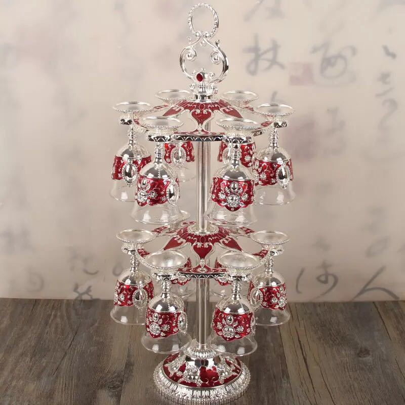 水飲みグラス　ジュース　お茶　アイスコーヒーなど多用途に使えるグラスです。グラスの加工が風合いがあり使いやすく洗いやすいグラスセットです。【商品詳細】■サイズ：直径4cm高さ7cm　容量：25mlカップx12点カップランクx1点★購入後のキ...