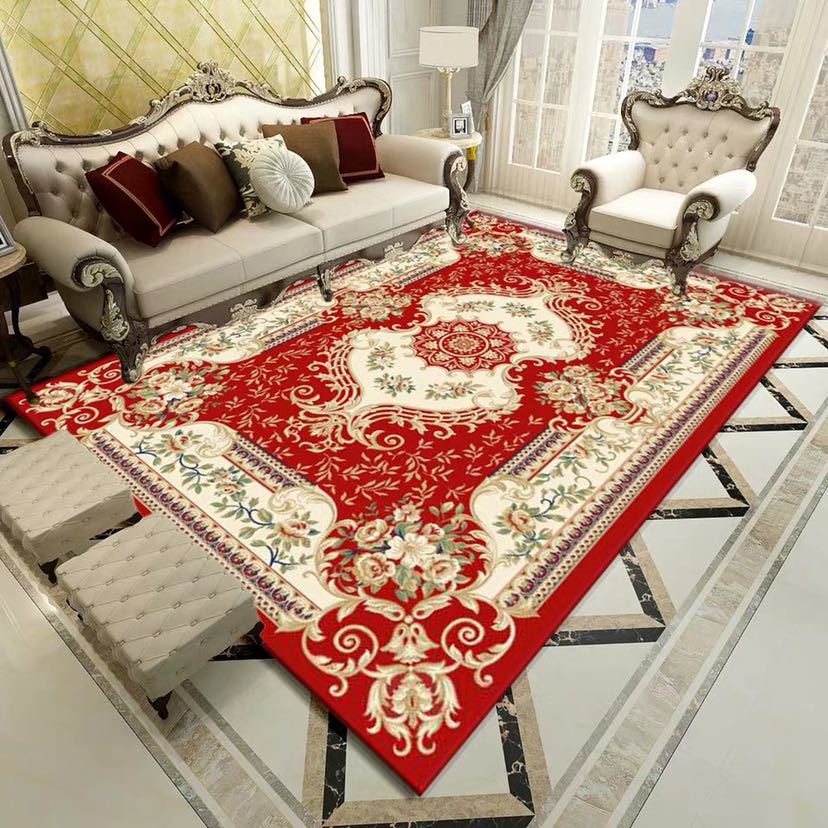 新品厚み（約）：0.6cmサイズ：160x230 (cm)材質：ポリエステル 100%裏生地：不織布(滑り止め加工付き)☆ 発送の際、折り畳んでの発送となりますので、ご理解の上ご購入お願い致しますご希望のサイズをお知らせ下さい。値段が変わり...