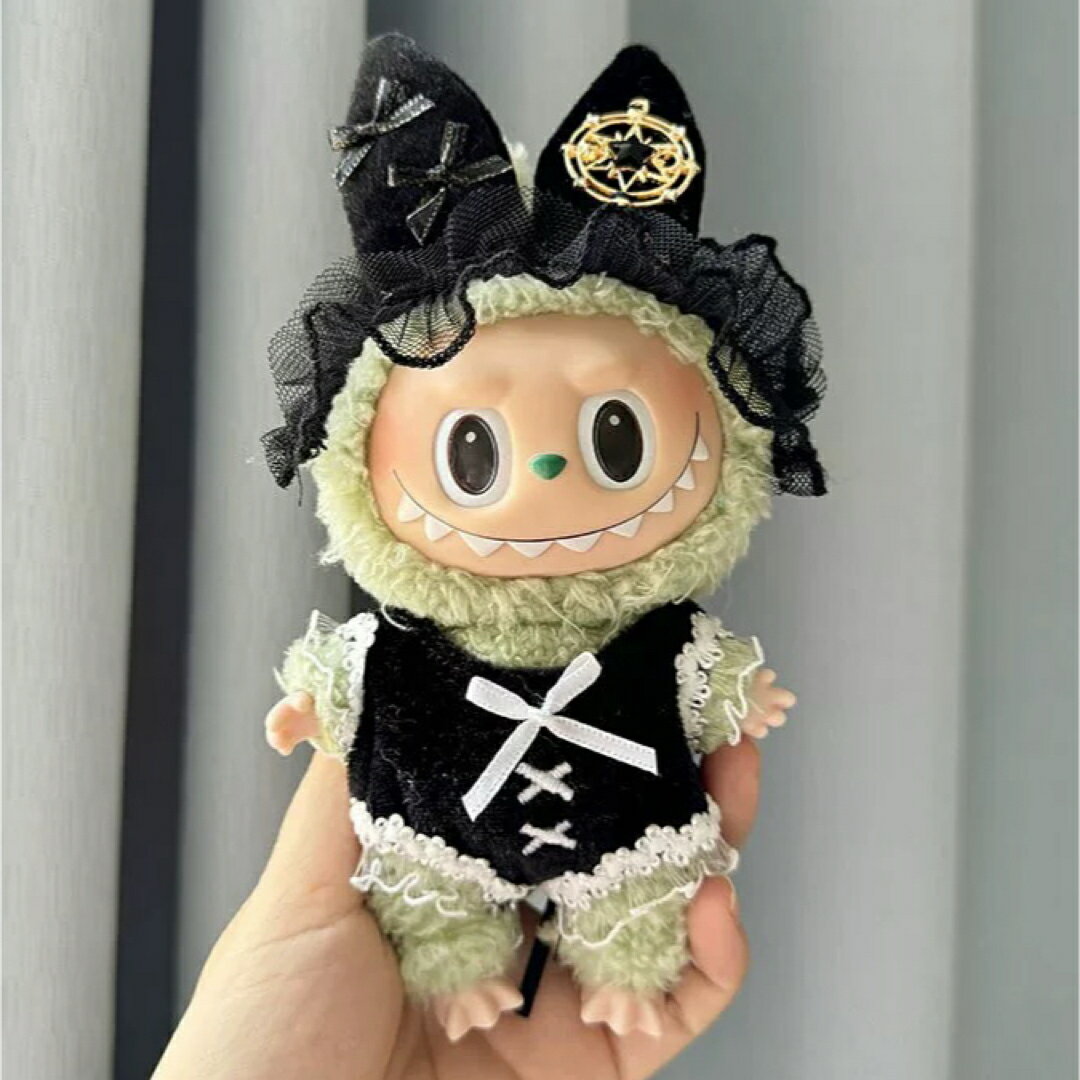 商品説明 【ドール服セット】ゴシック風レース付き耳飾り＆パンツセット（ぬいぐるみ用）※本体なしPOPMARTポップマート&nbsp;LABUBU&nbsp;ラブブ商品は着替えのみ、labubu本体を付いてないです。可愛くて個性的なゴシック風...