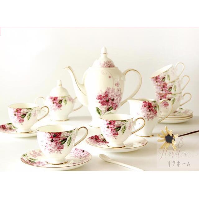 商品説明 材質:陶器 セット内容:カップ＆ソーサー6客ティーポットx1点ミルクポットx1点シュガーポットx1点☆☆★★★★★★★★★★★★★☆☆◆お客様のご覧になっているモニター等により多少色が異なる場合がございます。あらかじめご了承くださ...