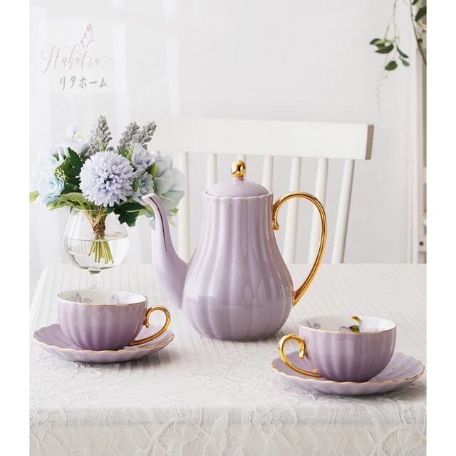 商品説明 素材・材質:陶器セット内容:カップ＆ソーサー6客（200ml)ティーポットx1点(1000ml)☆☆★★★★★★★★★★★★★☆☆◆お客様のご覧になっているモニター等により多少色が異なる場合がございます。あらかじめご了承ください。...