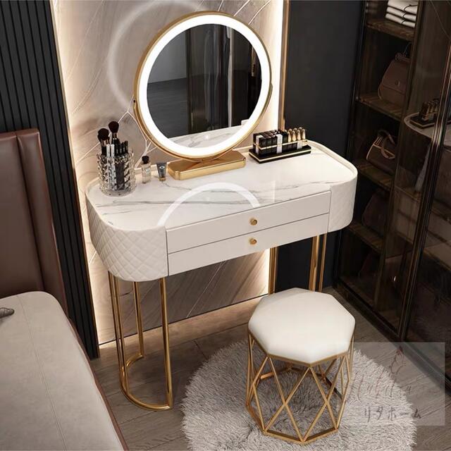 商品説明 ドレッサー：幅80 ×奥行き40×高さ75（cm）ミラー：幅48 ×高さ45イス：幅 40 × 奥行き40 x 高さ44☆☆★★★★★★★★★★★★★☆☆ ◆お客様のご覧になっているモニター等により多少色が異なる場合がございます。...