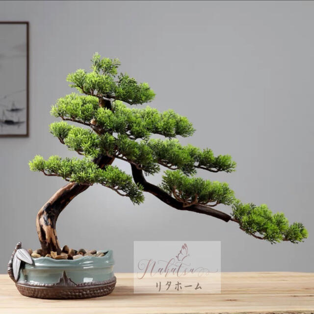 商品説明 葉の材質：エコプラスチック+セラミック幹の材質：自然木（特殊加工）鉢の材質：陶器製サイズ:幅53 x 奥行21 x 高さ42 (cm)※ハンドメイドで作成した商品になりますので、そのため製作時期によって若干画像と異なる場合がありま...