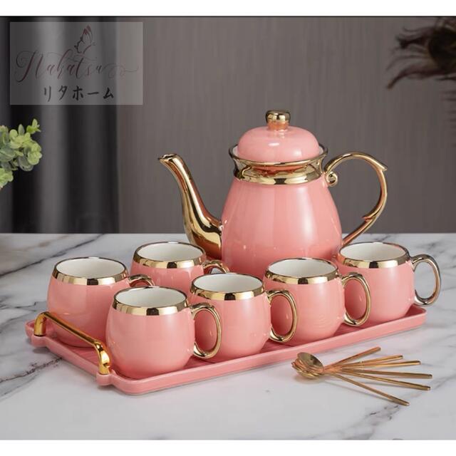 商品説明 素材・材質:陶器&nbsp;セット内容:カップx6点（280ml）ティーポットx1点（1500ml）スプーンx6点トレーx1点☆☆★★★★★★★★★★★★★☆☆◆お客様のご覧になっているモニター等により多少色が異なる場合がございま...