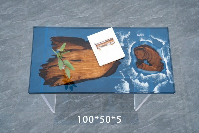 高級レジンテーブル ウッドリバーテーブル 樹脂テーブル イダニングテーブル 天然木テーブル リバーテーブル 川の流れ（幅100cm)一点だけ 天然木テーブル サイズ幅：100cm 奥行き：50cm 高さ：68cm 厚み：5cm材質：木、エポ...