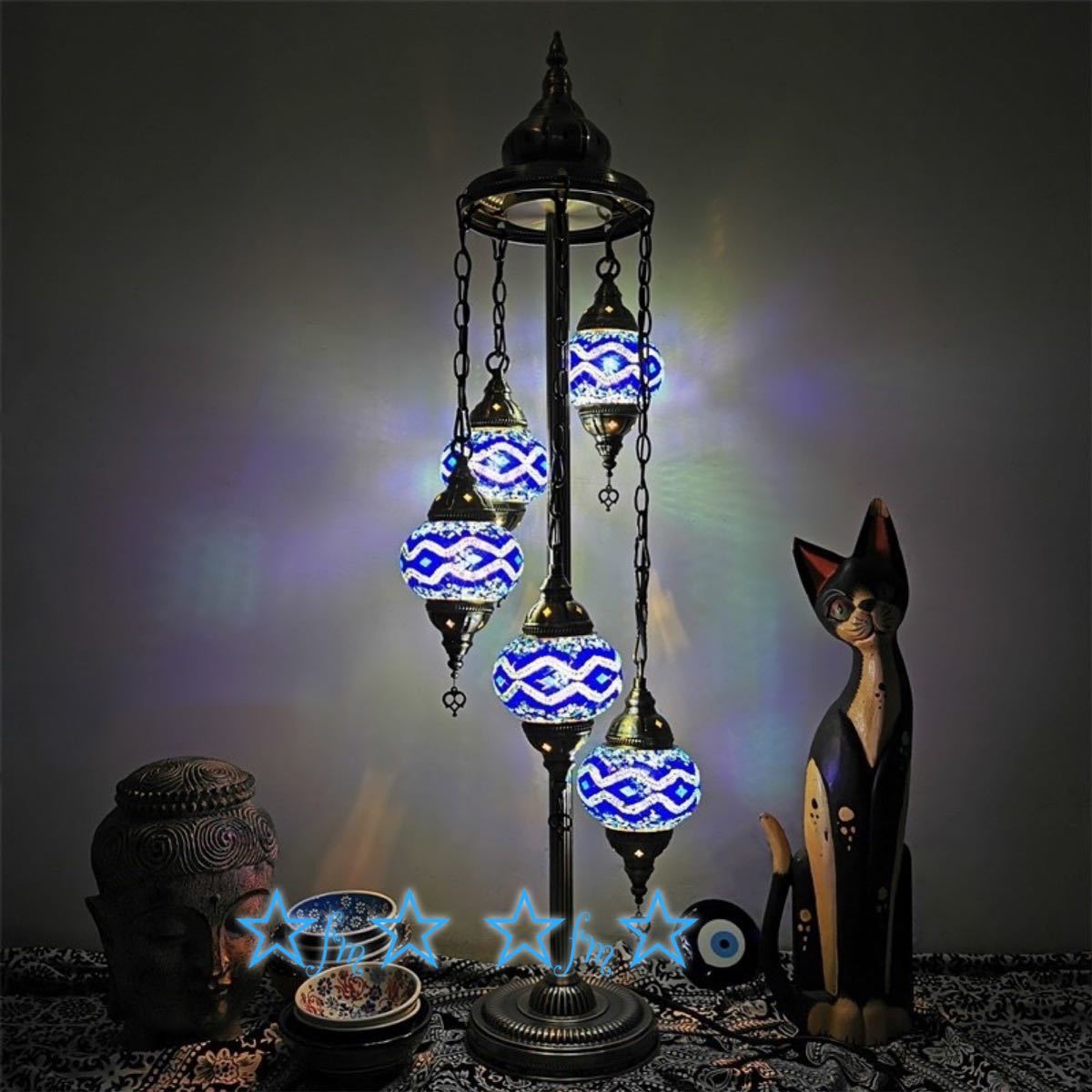 商品情報詳細商品状態：新品，カラー：写真通り本体の素材：鉄芸+ガラスサイズ：幅約32 x 高さ 110 (cm)ワット数 ：40w (口金 E14）使用電球：5個（※電球は付属しておりません）☆☆★★★★★★★★★★★★★☆☆◆お客様のご覧...