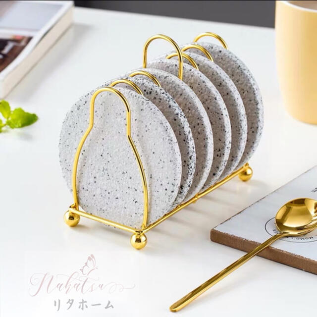 コースター　アクセサリープレート セラミックコースターセット コースター おしゃれなデザインは、花崗岩で作られた、独特のパターンを持っています。美しい外観、防湿絶縁、デスクトップを保護します。耐熱性、耐久力のある、滑り止め、抗菌性、再使用可...