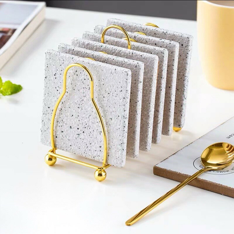 コースター　アクセサリープレート セラミックコースターセット コースター おしゃれなデザインは、花崗岩で作られた、独特のパターンを持っています。美しい外観、防湿絶縁、デスクトップを保護します。耐熱性、耐久力のある、滑り止め、抗菌性、再使用可...