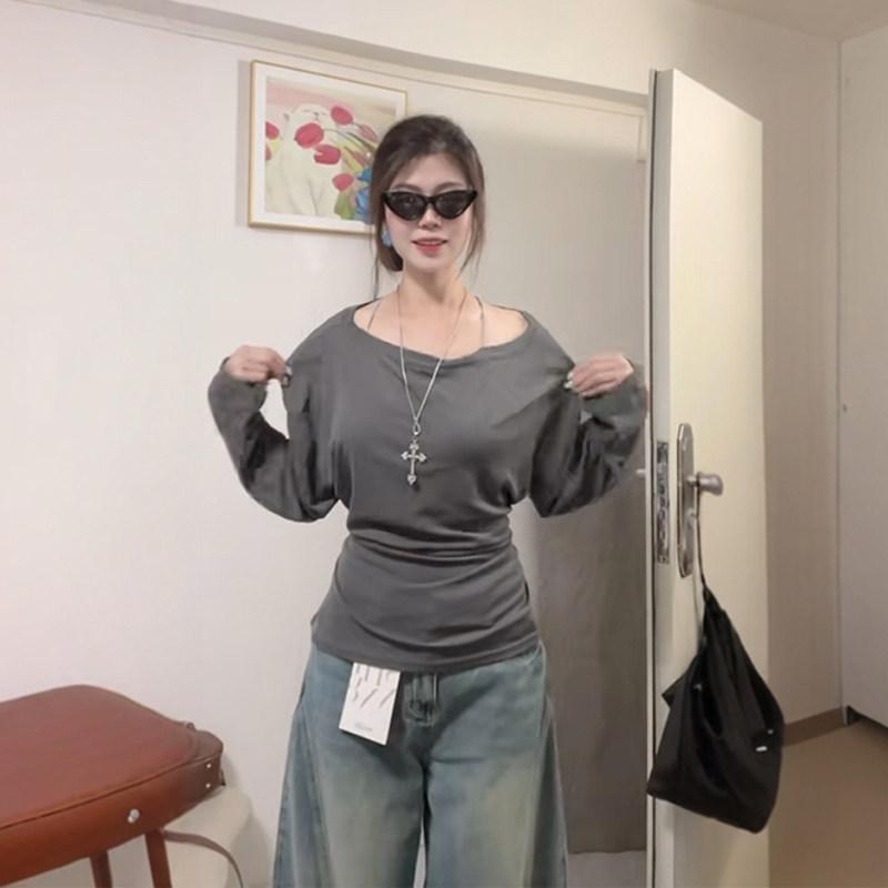 レディース 夏用 接触冷感 長袖 Tシャツ メッシュ UVカット シースルー 薄手 アシンメトリー 紐付き ウエストシェイプ トップス 通気性 軽量 外出着・・シルエット: スリム・柄: 単色・袖タイプ: ストレート・生地: ニット・対象年...