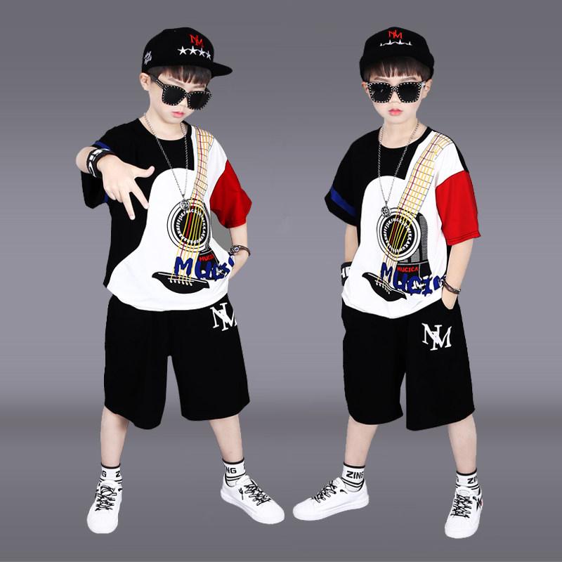 男の子 パフォーマンス衣装 ストリートダンス セット ギター ドラム ランウェイ ステージ かっこいい クール スタイル 子供用 ダンスウェア ファッション・スタイル: ヒップホップ・適用ダンス: ストリートダンス・主な素材: 綿95%.ス...
