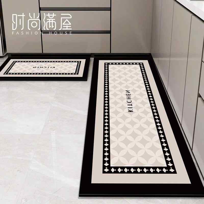 キッチン L型 珪藻土 マット 吸水 滑り止め 防油 耐汚れ 拭き取り 高級感 足元敷物 厨房用・スタイル: 簡約現代・洗濯方法: 手洗い可.ドライクリーニング可.掃除機可.機械洗い可・形状: 方形.条形.L形・適用スペース: キッチン・機...