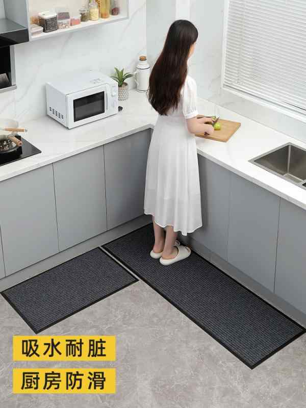 キッチン マット 防滑 防油 防水 吸水 吸油 耐汚れ 玄関用 家庭用 入り口 ラグ 敷物 足元 保護・スタイル: 北欧・主な素材: 混紡・柄: ストライプ・カラー展開: ワインレッド.ブラック.ブルー.グリーン.グレー.ビビッドレッド.ブ...