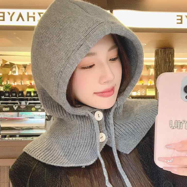 ニット帽 レディース 冬用 耳当て マフラー ショール 一体 暖か ニット 保暖 カップル 保温 柔らか 伸縮性 日常使い アウトドア