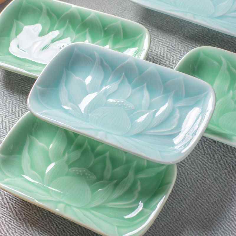 陶器 長方形 トレイ タオル皿 小菜皿 ナプキントレイ ウェットティッシュ皿 ホテル用 レストラン用 商用 ディスプレイ スタンド おしゃれ 機能的 置き場 整理 耐久性・素材: 青瓷・柄: 植物花柄・風田園・形状: 楕円形・サイズ: 15...