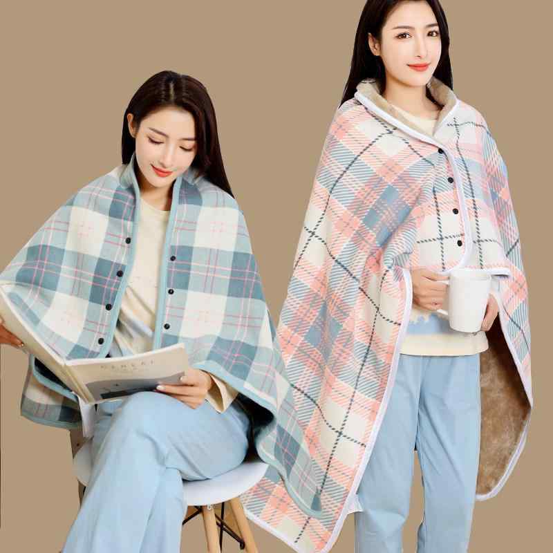 ケープ ショール 男女用 秋冬 厚手 毛布 アウター 保暖 起毛 オフィス 両用 エアコン対応 産後用 暖か素材 軽量 部屋着 外出用・スタイル: 韓風披肩・長さ: 130cm・形状: 長方形・主な素材: ポリエステル繊維・柄: 格子・対象...