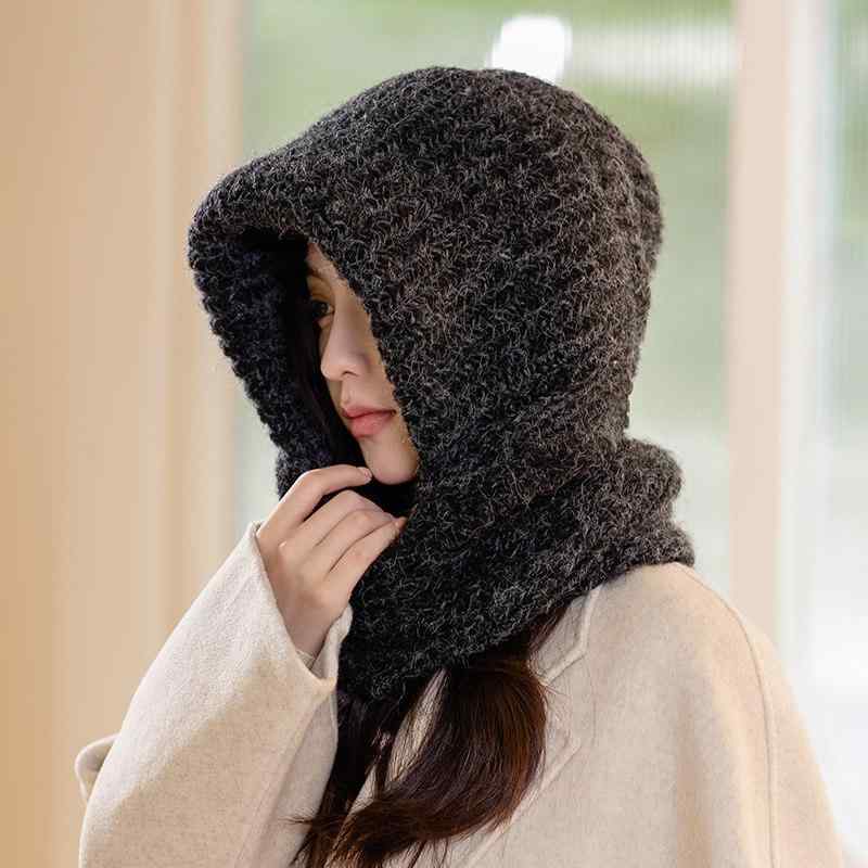 レディース 秋冬 耳あて付き スカーフ一体型 ニット帽 厚手 保温 防寒 フェイスガード 柔らか素材 暖か ビーニー スタイル・カテゴリ: ニット帽・スタイル: カジュアル・主な素材: アクリル・カラー展開: ベージュ.ライトブラウン.ブラ...