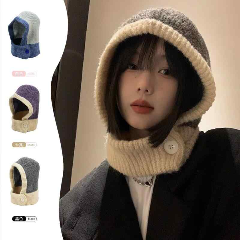 バルクラバ帽 レディース メンズ 秋冬 厚手ニット 毛糸混 保温性 防風性 マフラー一体型 耳あて付き サイクリング用 アウトドア 防寒 暖か素材 伸縮性 軽量 ソフトタッチ・主な素材: ポリエステル繊維・帽頂スタイル: 丸頂・帽檐スタイル...