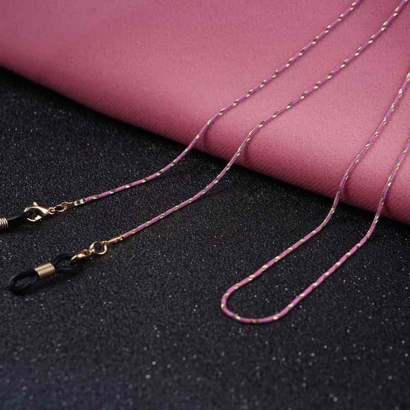 メガネチェーン 女性用 首掛け サングラス用 蛇チェーン 滑り止め ストラップ コード アクセサリー 日常使い スタイリッシュ ・カラー展開: 間金ピンク.間金紫.間金スカイブルー.間金ロイヤルブルー.間金ブラウン.間金ブラック