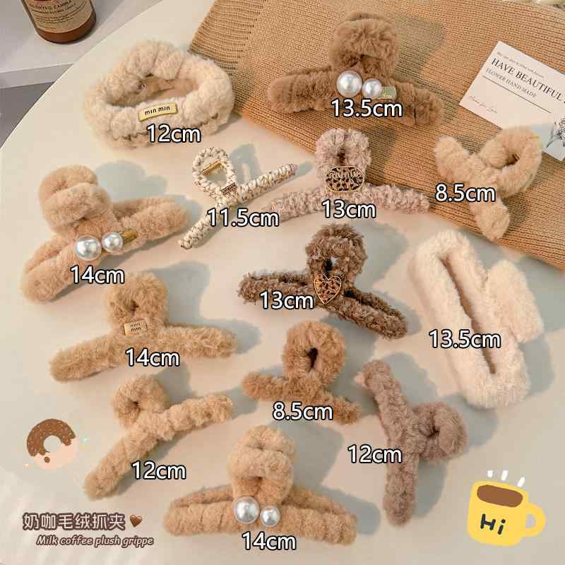 ヘアクリップ 女性用 秋冬 大型 ふわふわ シャーク型 後頭部用 髪留め ヘアアクセサリー ファー素材 グリップ ボリューム かわいい ヘッドピース・スタイル: 日韓・カテゴリ: ヘアークリップ