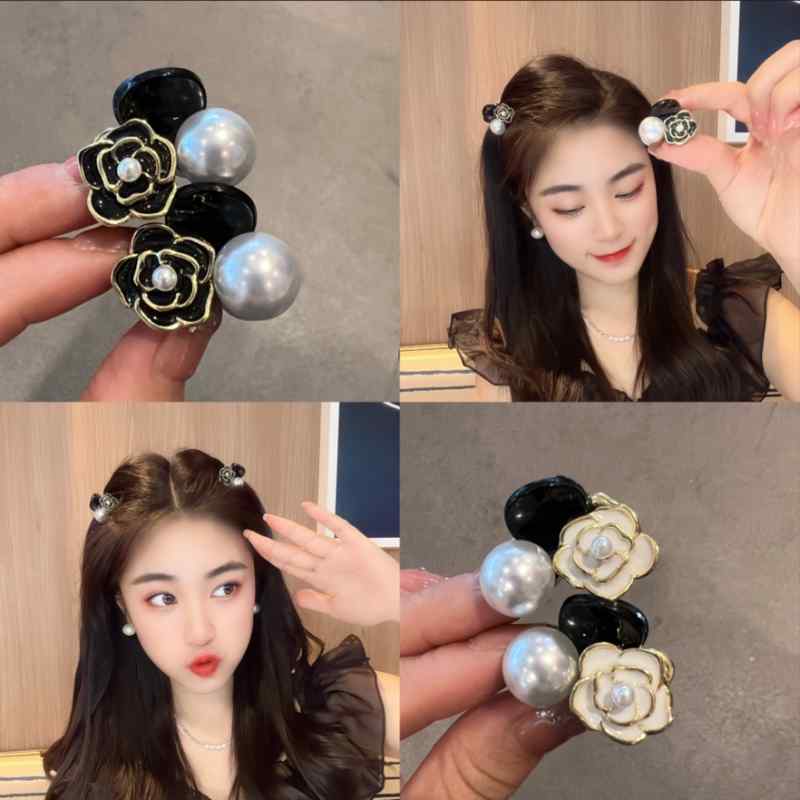 ヘアクリップ 女性用 レトロ カメリア ミニ サイド 前髪 プリンセス スタイル かわいい ヘアアクセサリー 髪飾り 細かい髪 用 軽量 日常使い
