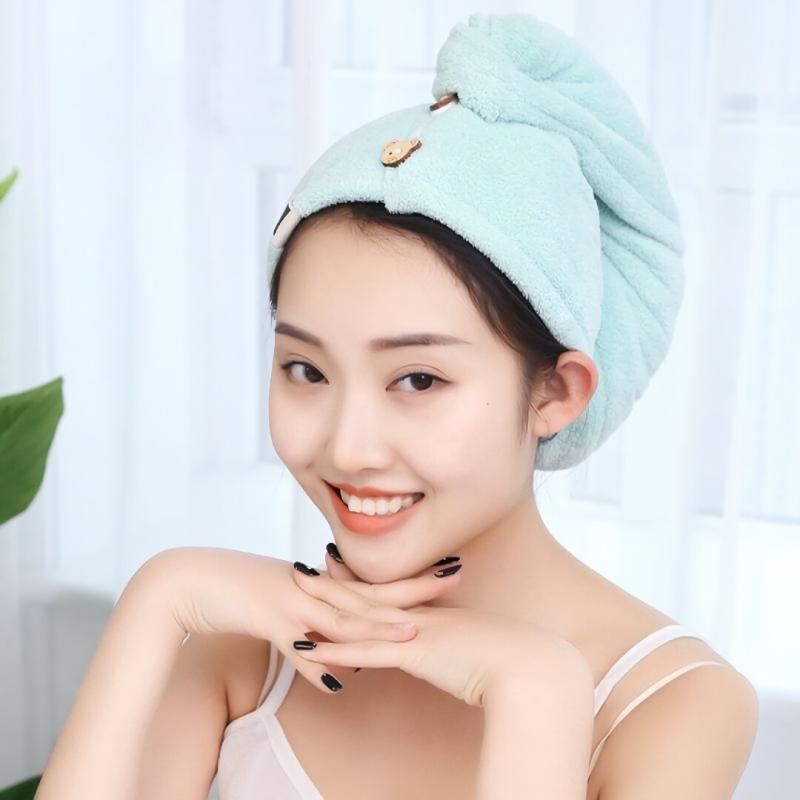 レディース 速乾ヘアタオル 超強力吸水 かわいい ドライヤーキャップ バスルーム用 ヘッドラップ 入浴後用 軽量 吸湿速乾 巻きつけ式 タオル・柄: 無地・カラー展開: ランダム.ピンク.紫.紫+ピンク・重量: 80g以下