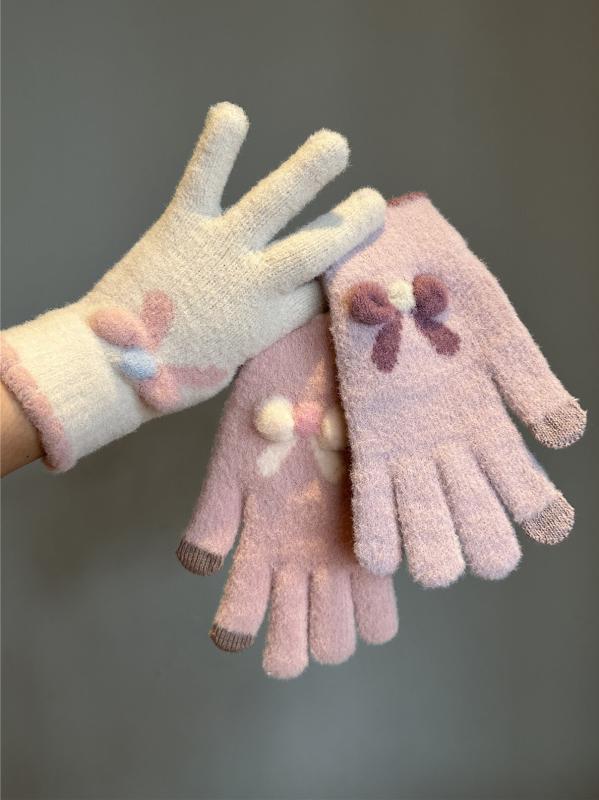 手袋 女性用 フィンガーレス ニット 保温 タッチ対応 秋冬 蝶結び リボン かわいい サイクリング 通学 学生・スタイル: 分指手袋・主な素材: 毛糸・対象: 女性・サイズ展開: フリーサイズ・カラー展開: キャメル.グレー.オフホワイト...