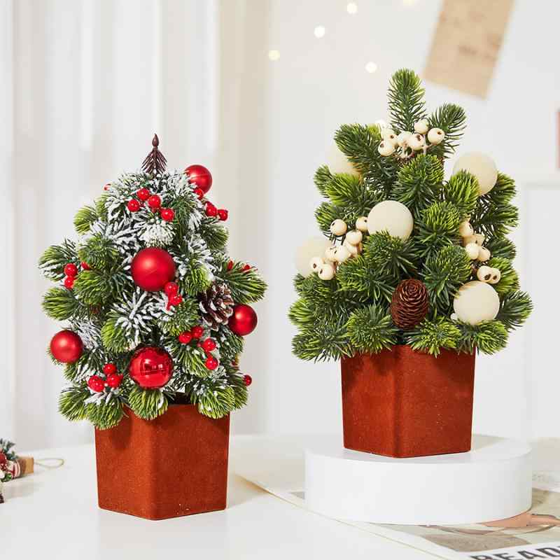 クリスマスツリー ミニ セット 飾り 卓上 置物 カフェ インテリア 冬 デコレーション 雰囲気 シーン 布置 ギフト ラッピング なし・サイズ: 20cm～50cm・光源タイプ: 発光・カラー展開: ノベ松小樹A款.ノベ松小樹A款+灯.ノ...