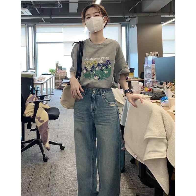 レディース Tシャツ アメリカン レトロ 正肩 短袖 夏 ゆったり コットン グレー トップス フィット ユニーク 綿素材 吸湿速乾 軽量 普段使い・サイズ展開: S.M.L.XL.2XL.3XL・主な素材: 綿100%・柄: プリント・ス...