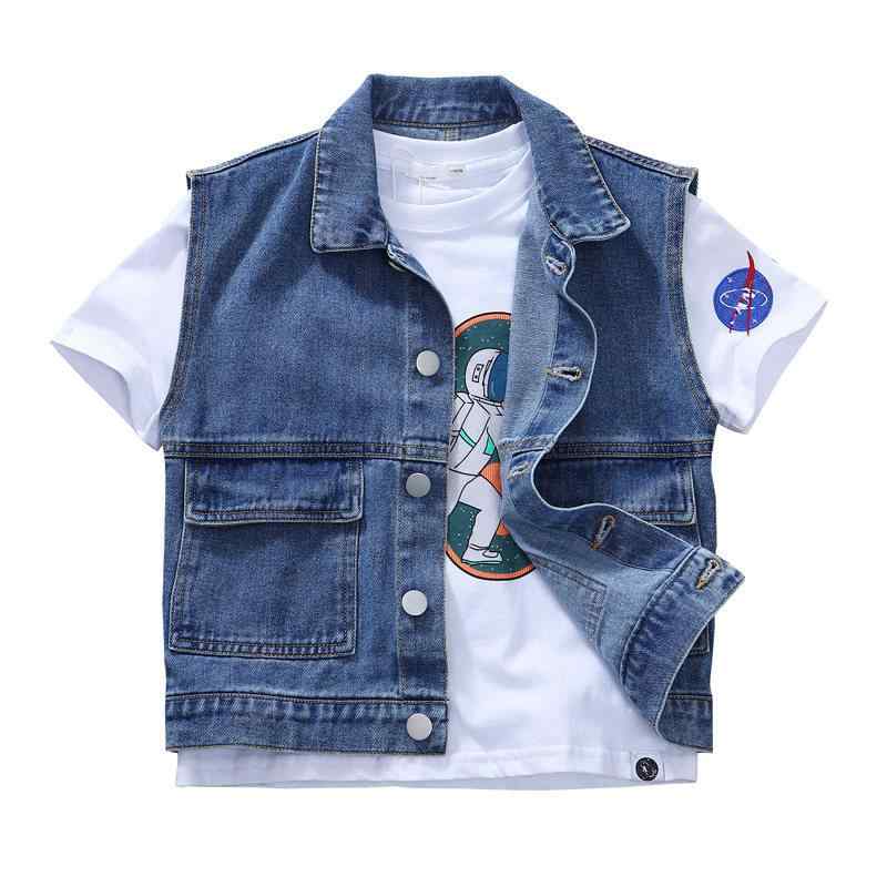 ベスト キッズ 男の子 秋冬 デニム 綿 柔軟 カジュアル スタイリッシュ 子供服 日常使い 軽量 伸縮性 暖かみ ブルー系・スタイル: 欧米・主な素材: 綿93.5%.ポリエステル6.5%・前開き: シングルボタン・柄: 無地・対象性別:...