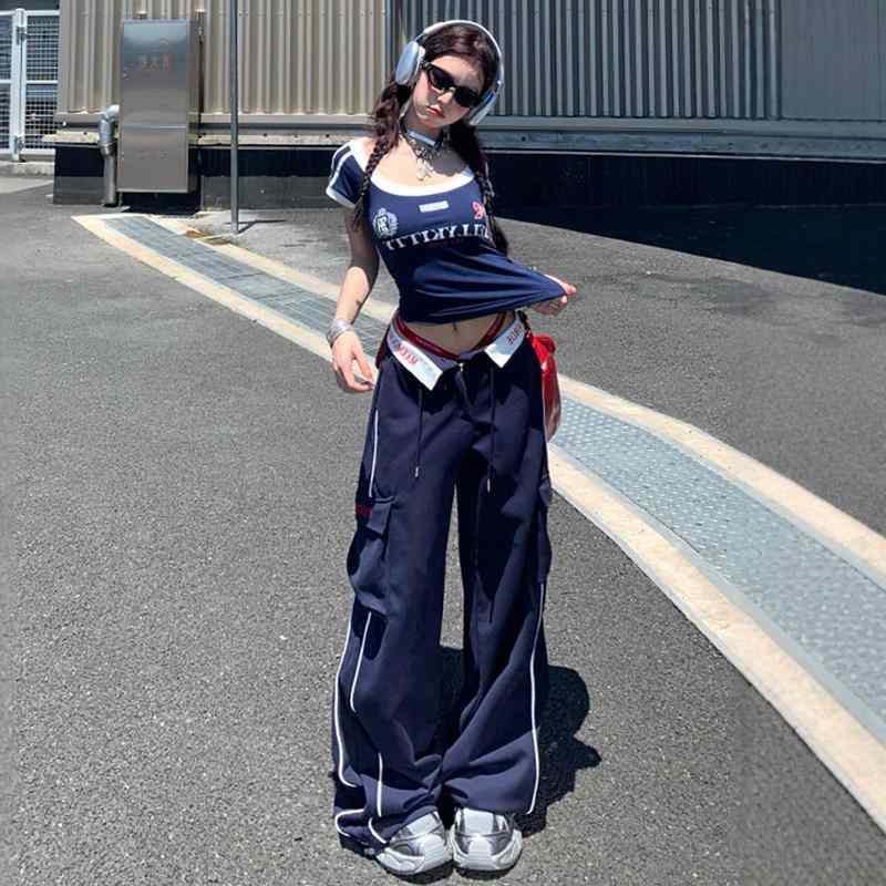 レディース 夏 スポーツセット 短袖Tシャツ ロングパンツ アメリカンスタイル スリムフィット スタイリッシュ カジュアル 軽量 吸湿速乾 伸縮性 ブラック ピンク系 アイボリー・主な素材: 綿81-90%・パンツ丈: ロング・組み合わせ:...