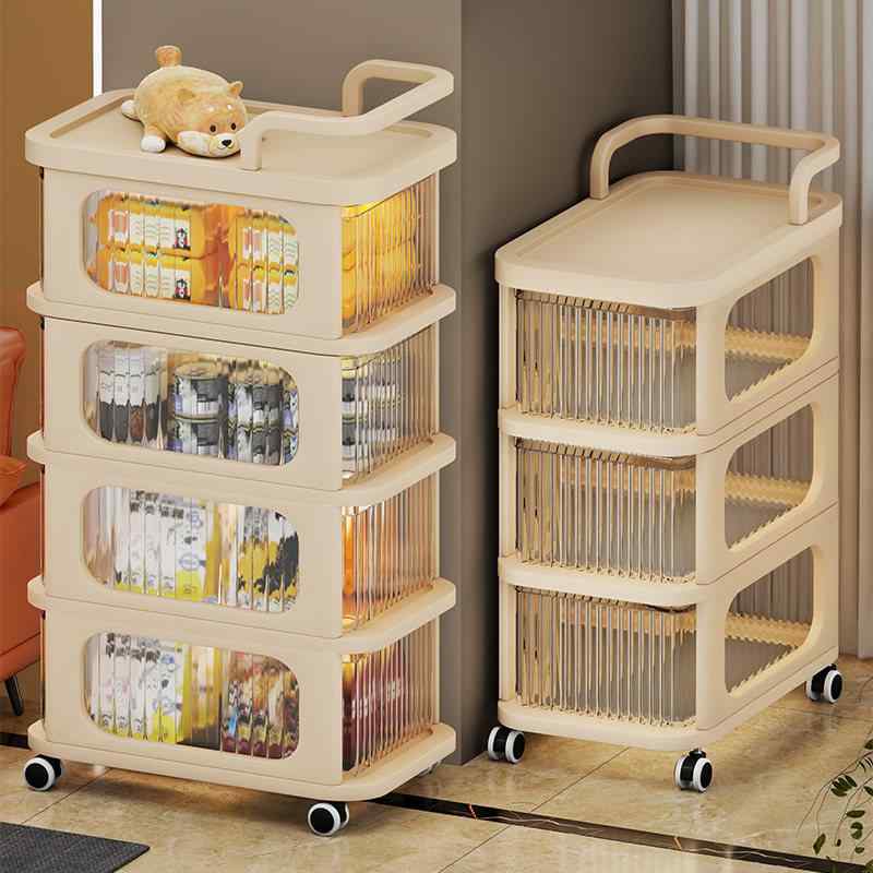 ペット収納ボックス 猫犬フード用 密封容器 防潮ジャー 移動式 置物ラック キャットフード ドッグフード ストレージ コンパクト プラスチック素材