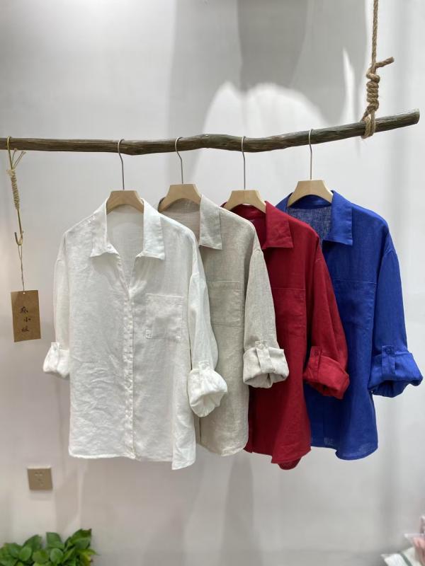 シャツ リネン 長袖 ゆったり フレンチ クラシック ポケット UVカット 春夏 通気性 軽量 アウトドア トラッドスタイル 上品 カジュアル・・シルエット: ゆったり・袖: スタンダード・主な素材: ヘンプ100%・袖丈: 長袖・ネックラ...