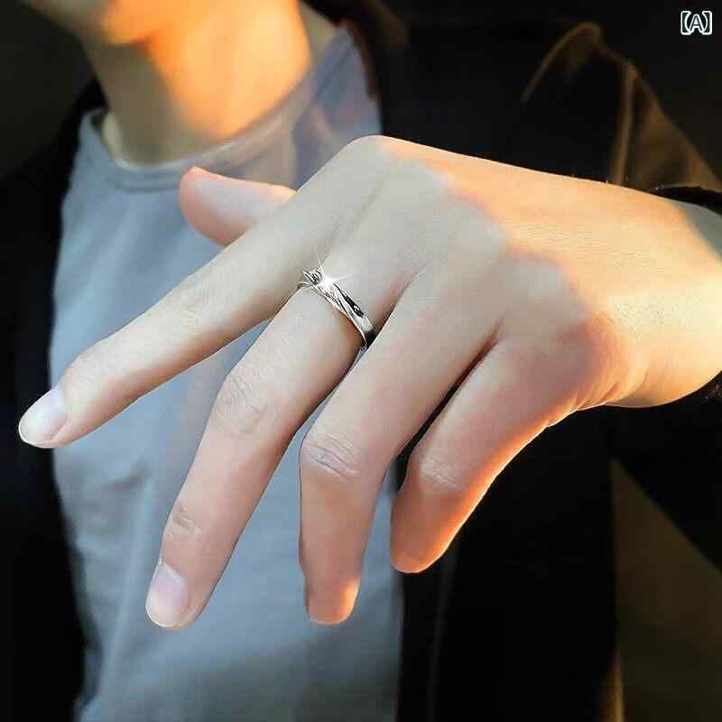 男性用 指輪 銀 ジルコニア オープン シンプル プロポーズ 結婚 無色透明 光沢仕上げ 普段使い ラブリー ・スタイル: 日韓・主な素材: 925銀・カテゴリ: アクセサリー・性別: 男性・インセット素材: 銀宝石・状態: ・展開: 交织...