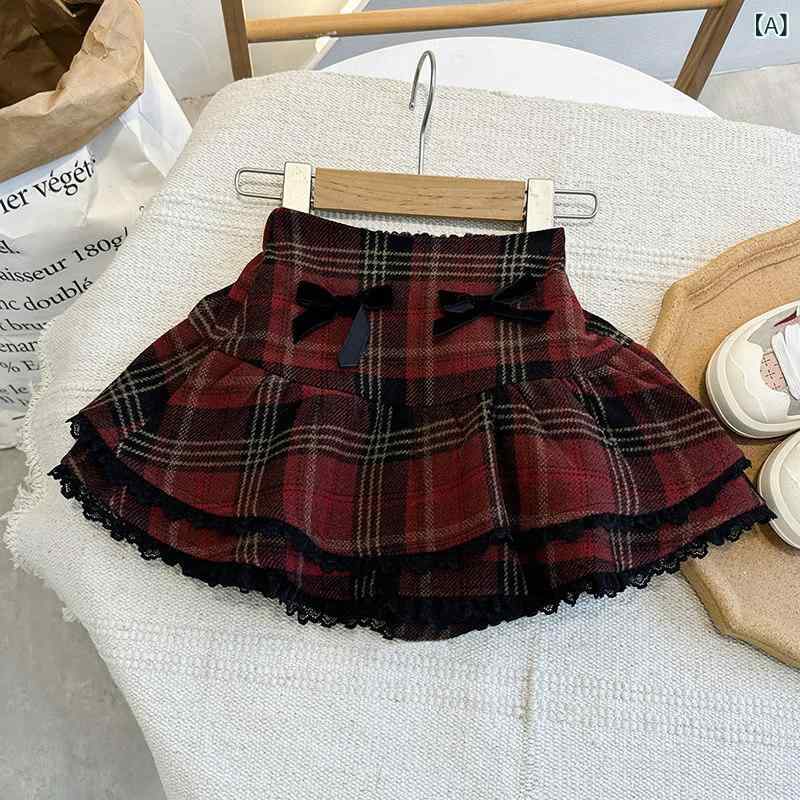 スカート 女の子用 ウール チェック柄 フレアスカート ふんわり 膝丈 秋冬 キッズ 暖かみ かわいい 学校用 普段使い・カテゴリ: スカート・スタイル: カジュアル・主な素材: ポリエステル100%・生地加工: プレーツ・スカートタイプ:...