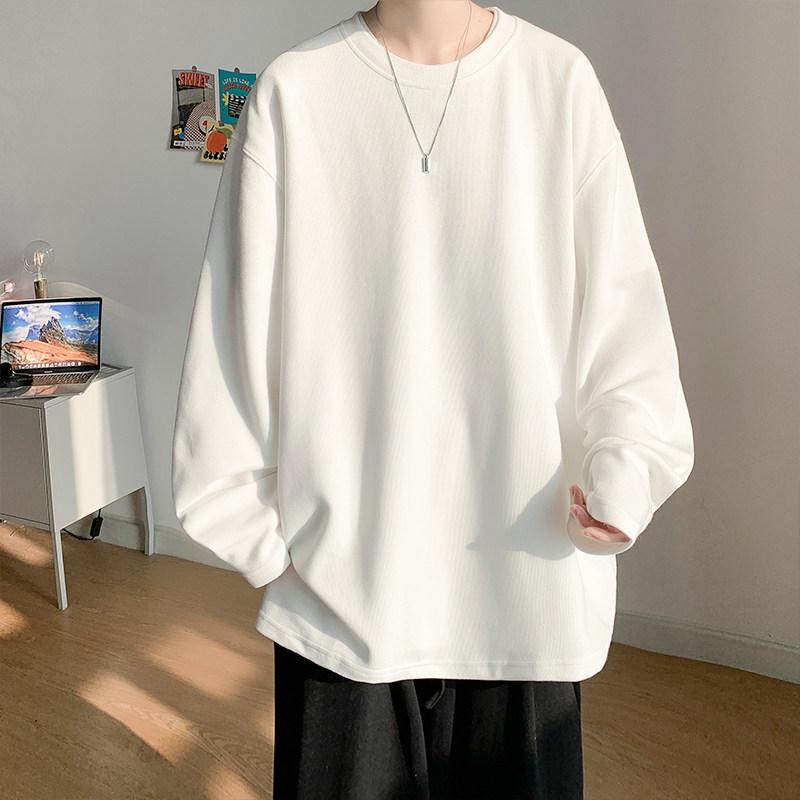 メンズ 長袖 Tシャツ ゆったり 無地 インナー トップス 春冬 普段使い カジュアル レイヤード スタイル コットン 混 紡績 軽量 吸湿 速乾・スタイル: 青春・シルエット: ゆったり・袖型: 普通・対象: ・柄: 無地・素材: 綿10...