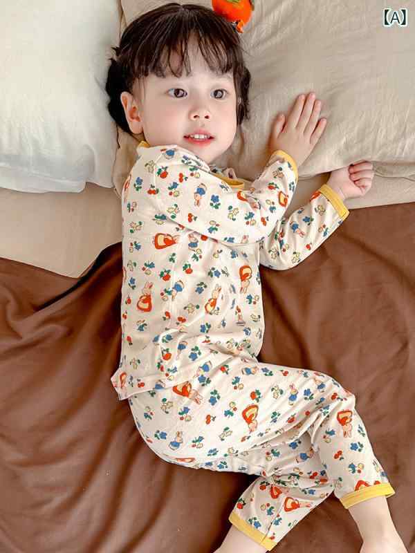 女の子 寝間着 セット 綿 長袖 長ズボン ルームウェア 薄手 通気性 冷房対応 柔らかい 春夏 子供服 部屋着 ベビー パジャマ 吸湿速乾 軽量 快適・スタイル: カートゥーン・主な素材: 綿100%・袖丈: 長袖・柄: うさぎママ.人魚...