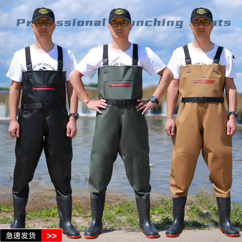 釣り用 防水 連体服 厚手 耐摩耗 雨靴 付き アウトドア 雨具 涉水 対応 水上 作業 耐久性 高 軽量 機能性・カテゴリ: 下水パンツ・素材: PVC・丈: ロング・用途: 釣り.渓流.養殖漁業・対象: 男女共用・サイズ展開: 32.3...