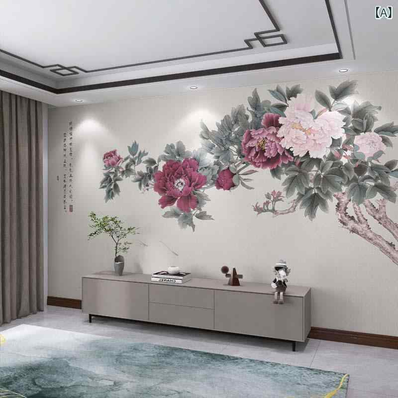壁紙 立体 牡丹 花鳥 アート 柄 テレビ 背景壁 リビング 寝室 インテリア 壁布 ホームシアター 装飾 高級感 ・スタイル: 新中式・主な素材: 無紡布・表面加工: 印花・鳥・適用空間: 居間.室内.高齢者部屋.背景壁.書斎.茶室.寝室...
