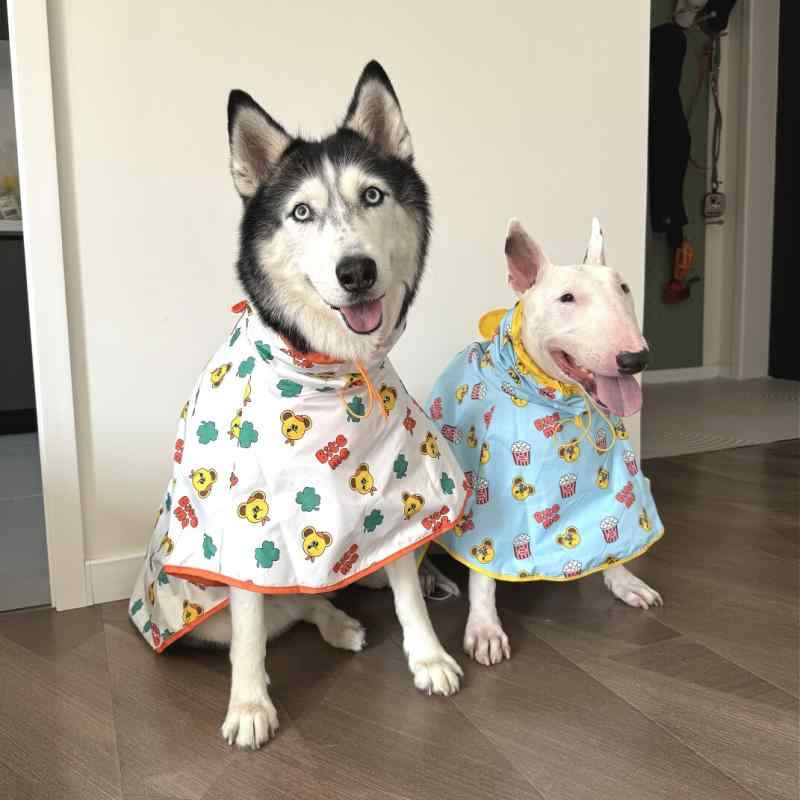 レインコート 犬用 防水 フード付き 卡通柄 ケープ ポンチョ 中型犬 小型犬 大型犬対応 散歩用 撥水加工 軽量 伸縮性・サイズ展開: S.M.L.XL.2XL.3XL.4XL.5XL・カラー展開: オフホワイト.ライトブルー.ライトピンク