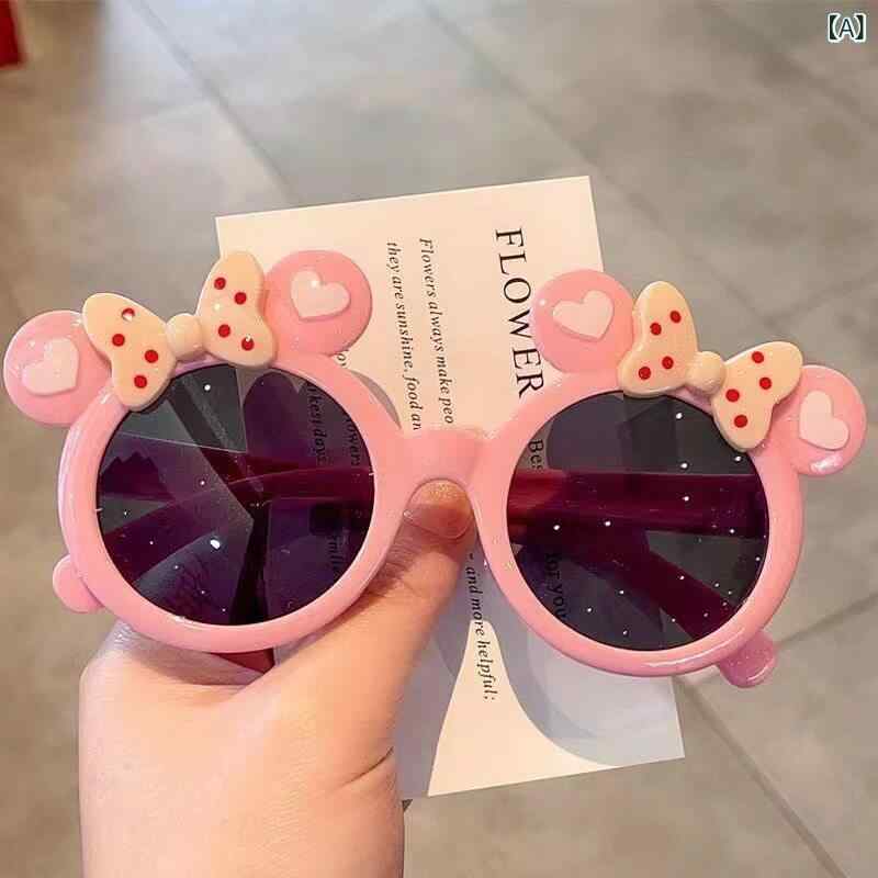 女児 サングラス キッズ かわいい カートゥーン柄 UVカット 偏光レンズ ベビー用 日よけ 夏用 軽量 柔軟素材 調整フレーム・スタイル: かわいい・適合顔型: 丸顔・眼鏡構造: 全枠・重量: 16-20g・眼鏡スタイル: 丸形・レンズ素...
