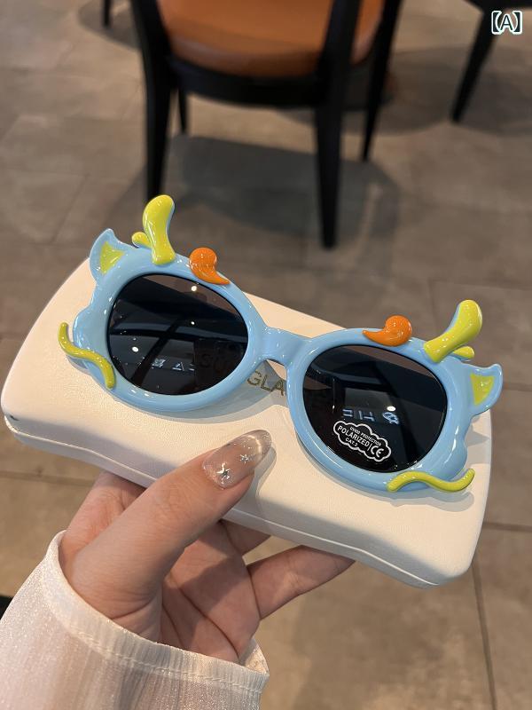 キッズ 女の子用 サングラス 偏光レンズ UVカット かわいい カートゥーン 鹿角 シリコン フレーム ベビー対応 柔軟素材 安全 軽量 アウトドア 遊び用・スタイル: 快適.個性.シンプル.韓国・適合顔型: 方顔.長顔.楕円形.丸顔・適用...
