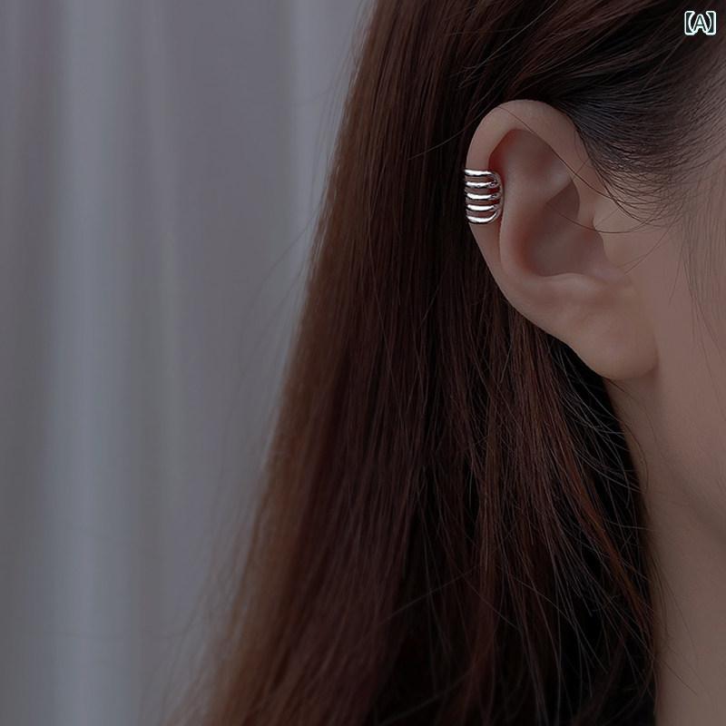 イヤーアクセサリー レディース ノンピアス 耳クリップ 銀 クールスタイル ミニマル シルバー 日常使い 軽量 シンプル ファッション・スタイル: 日韓・主な素材: 925銀・対象性別: 女性・バリエーション: 耳夹単品.耳夹ペア.耳夹+耳...