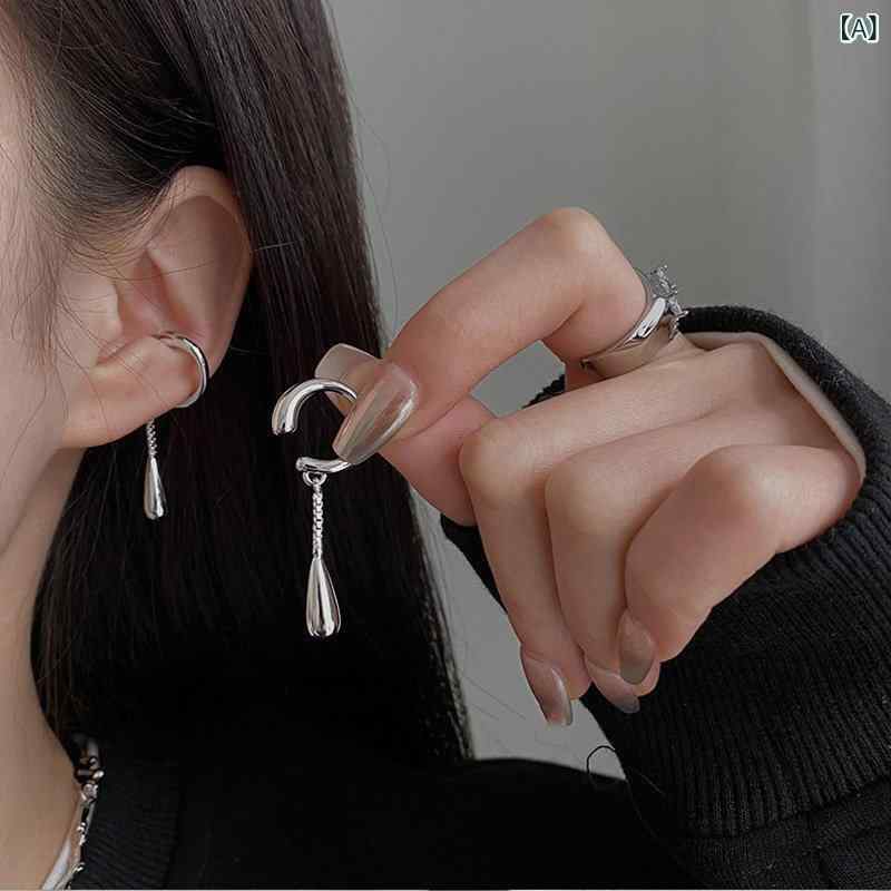クリップ イヤリング 女性用 水滴型 光沢仕上げ 耳穴不要 レトロ クール スタイル 通勤 アクセサリー 個性派 ビンテージ 風・スタイル: 日韓・数量: 一対・主な素材: 合金.銀メッキ.金メッキ・商品タイプ: アクセサリー・柄: ハート...