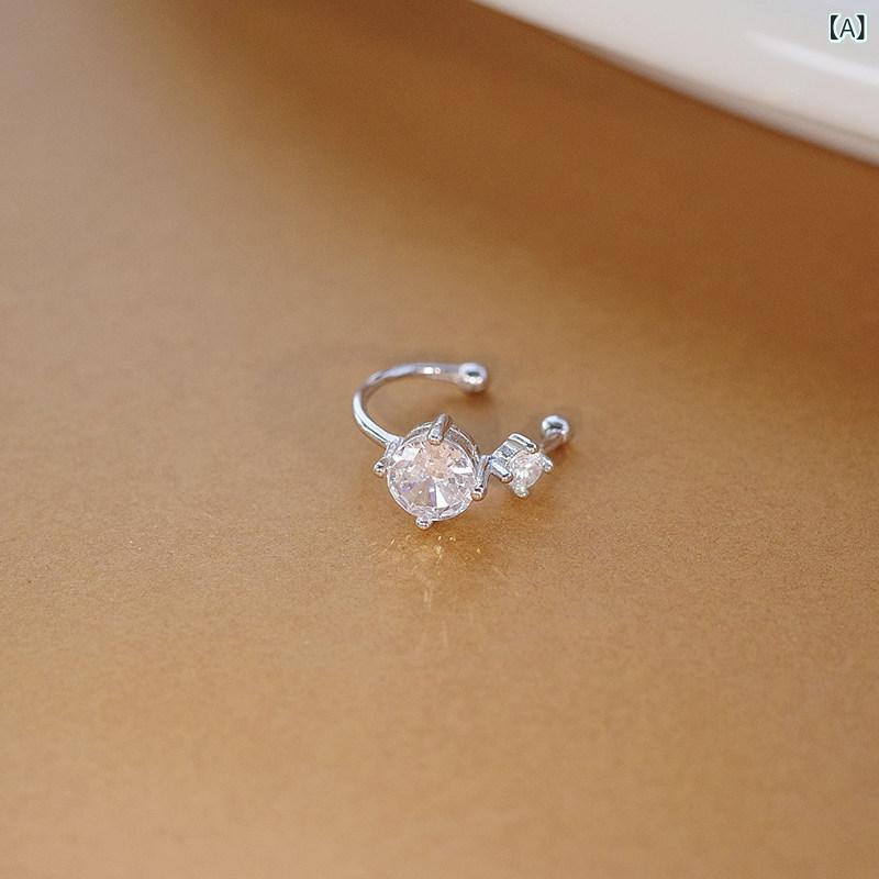 イヤーカフ 女性用 925シルバー ジルコニア ノーピアス 高級感 シンプル 耳飾り クリップ 軽量 華奢 アクセサリー 日常使い シルバーピアス 代替 耳元ジュエリー・カテゴリ: アクセサリー・主な素材: 925銀・インセット: 銀に宝石...