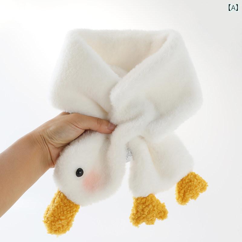 マフラー ベビー 子供用 秋冬 かわいい カートゥーン 白いガチョウ ぬいぐるみ風 クロス 暖か 保温 防風 柔らかい 素材 保湿・スタイル: カジュアル・適用年齢: 6ヶ月-8歳・長さ: 80cm-100cm・主な素材: ポリエステル10...
