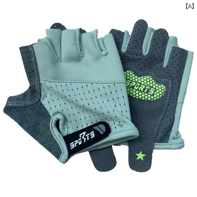 子供用 半指グローブ 滑り止め 耐久 通気性 伸縮 薄手 春秋 スポーツ サイクリング 鉄棒 ローラースケート バランスバイク 釣り アウトドア メッシュ素材 軽量 フィット感・スタイル: 半指・対象: 子供・カテゴリ: 男女兼用・サイズ展...