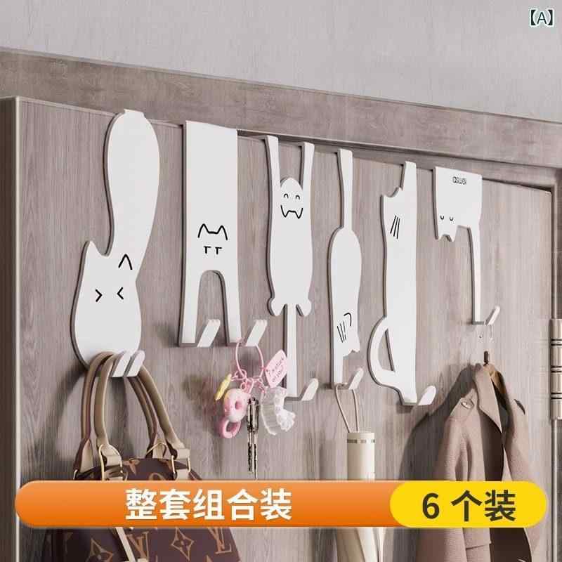 壁掛け 収納ラック 穴あけ不要 ドア裏 フック キッチン キャビネットドア用 壁上 ハンガー 衣服 帽子 鍵 整理 多機能 コンパクト 便利グッズ・主な素材: ステンレス・取り付け方法: 穴あけ不要・表面仕上げ: 光沢・フックタイプ: 単フ...